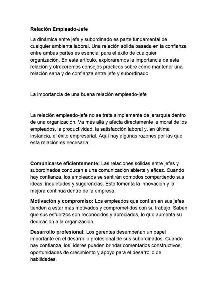 Relación Empleado | PDF | Business | Psicología Social
