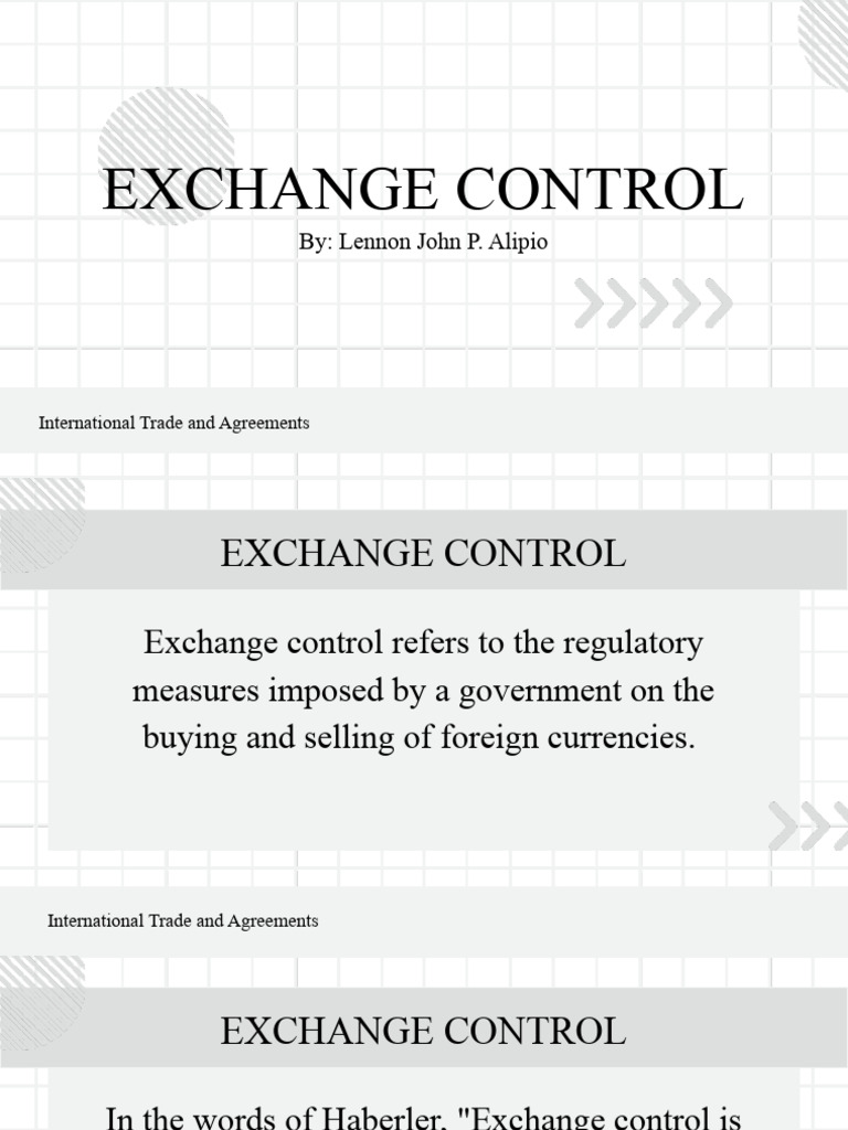 Exchange Control | PDF | Exchange Rate | Balance Of Payments
