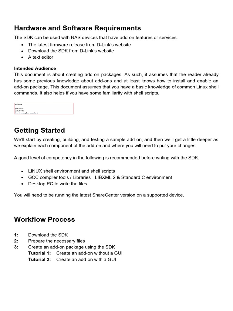 D-Link NAS Add-On SDK Guide | PDF | Computer File | Linux