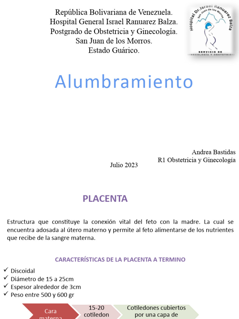 Alumbramiento Andrea | PDF | Parto | Placenta