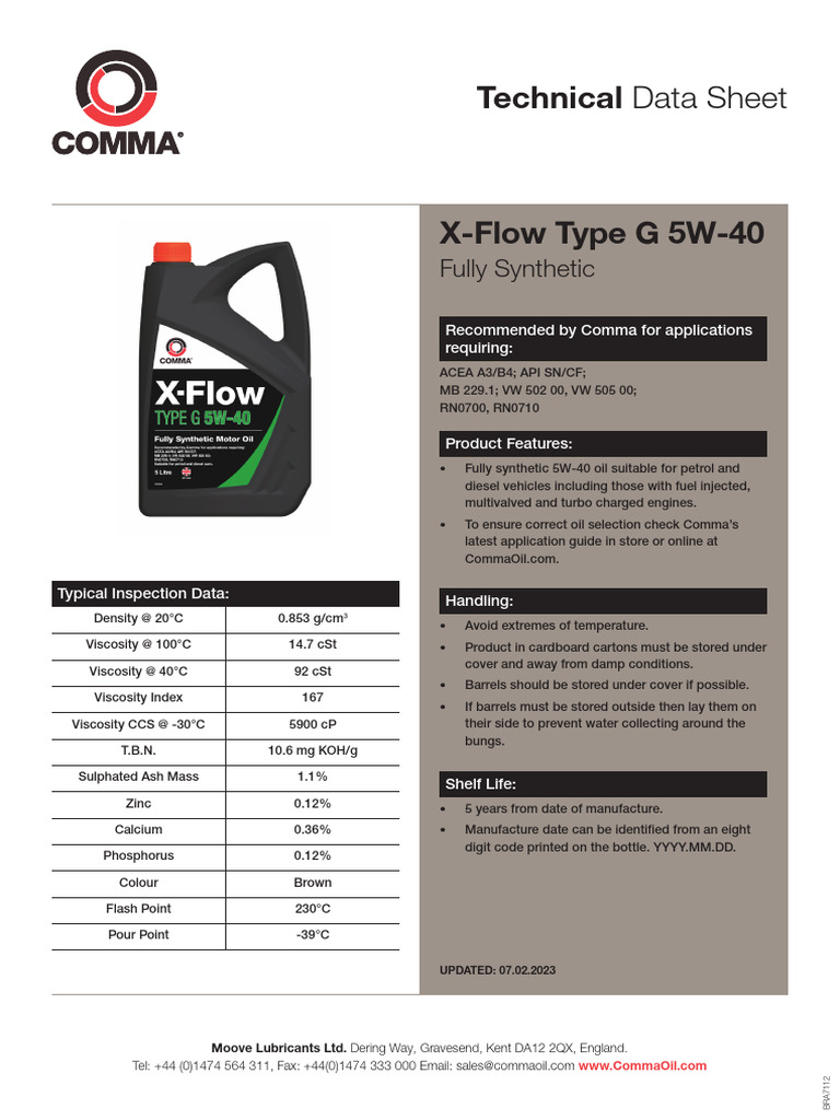 Technical Data Sheet: Fully Synthetic | PDF | Viscosity | Liquids
