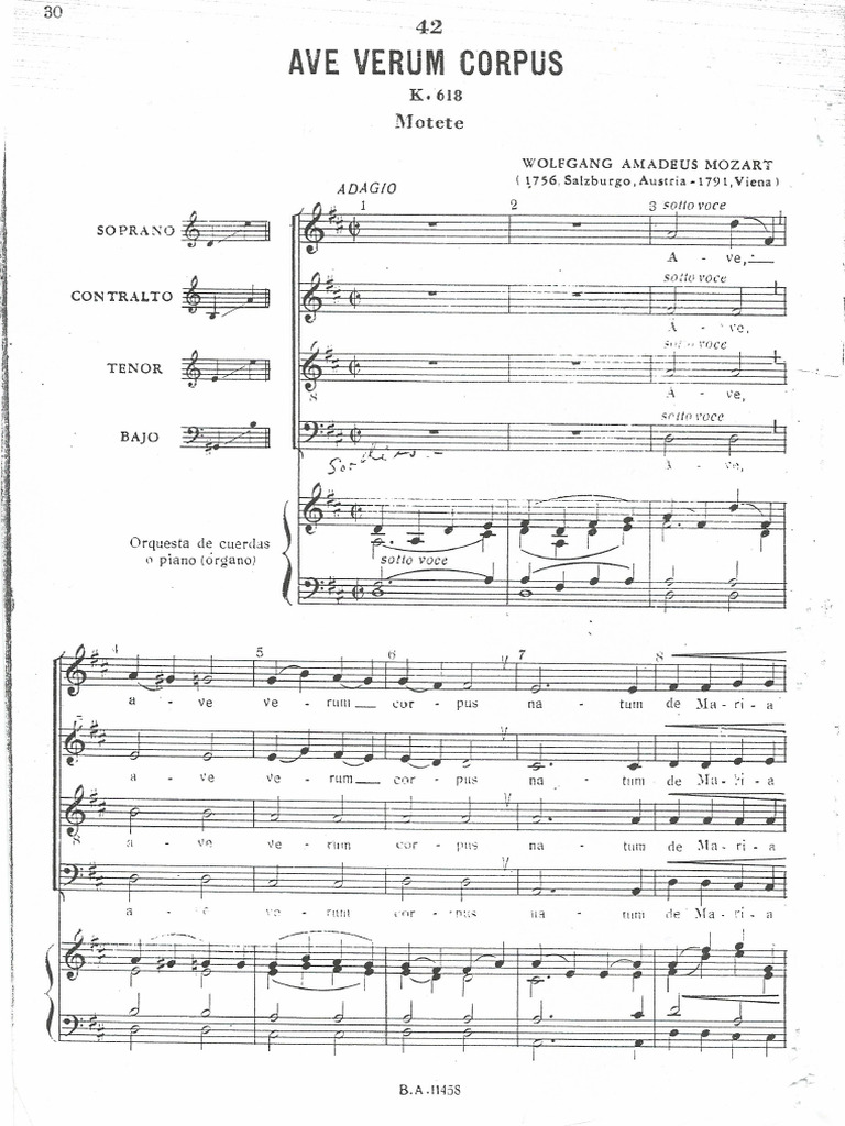 1 Ave Verum - Mozart | PDF
