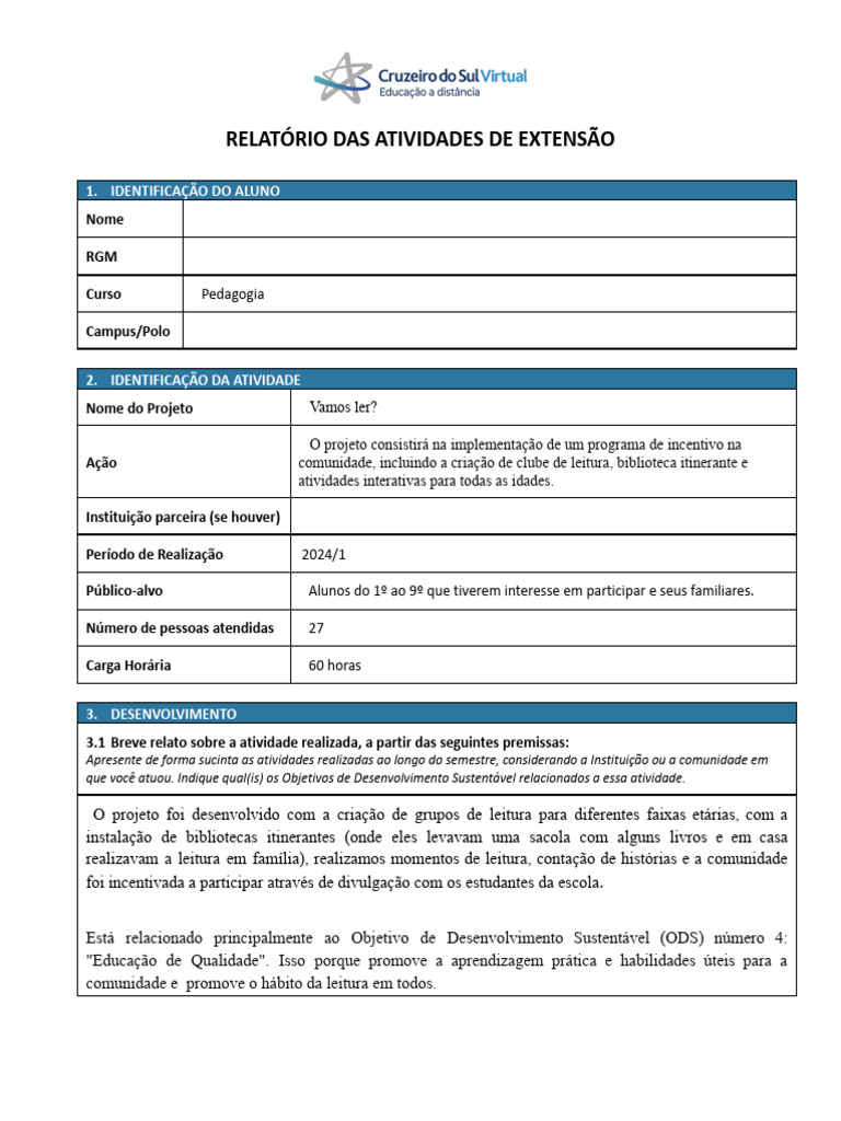 Relatório de Atividades Extensionistas 1 | PDF | Aprendizado | Bibliotecas