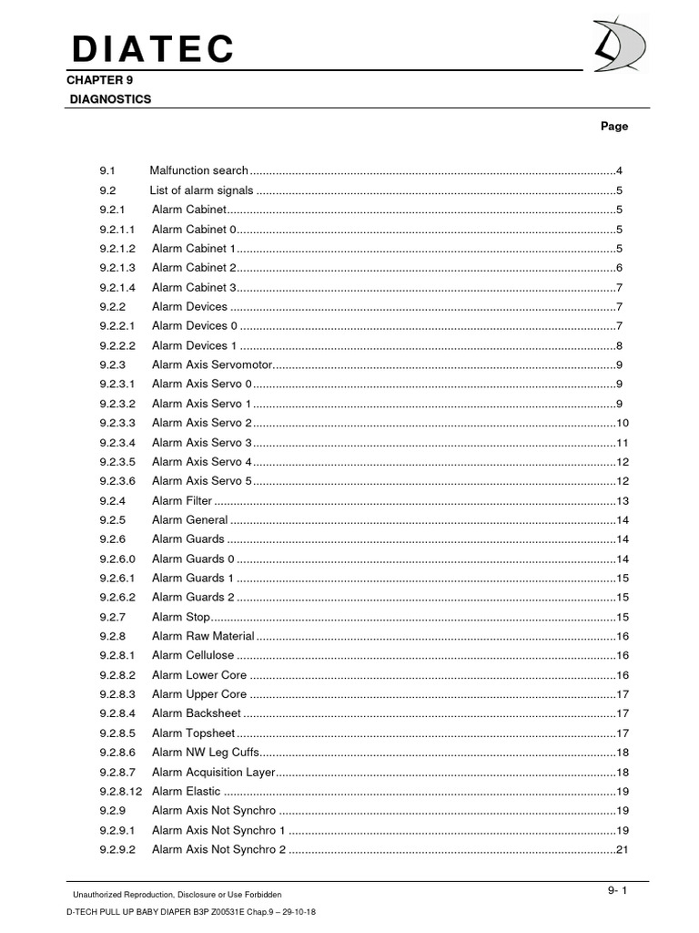 Z00531E DIATEC Chap 09 Diagnostic | PDF | Machines | Manufactured Goods
