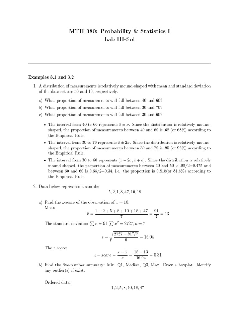 Lab 3 Sol F22 (1) | PDF | Data Analysis | Statistical Theory