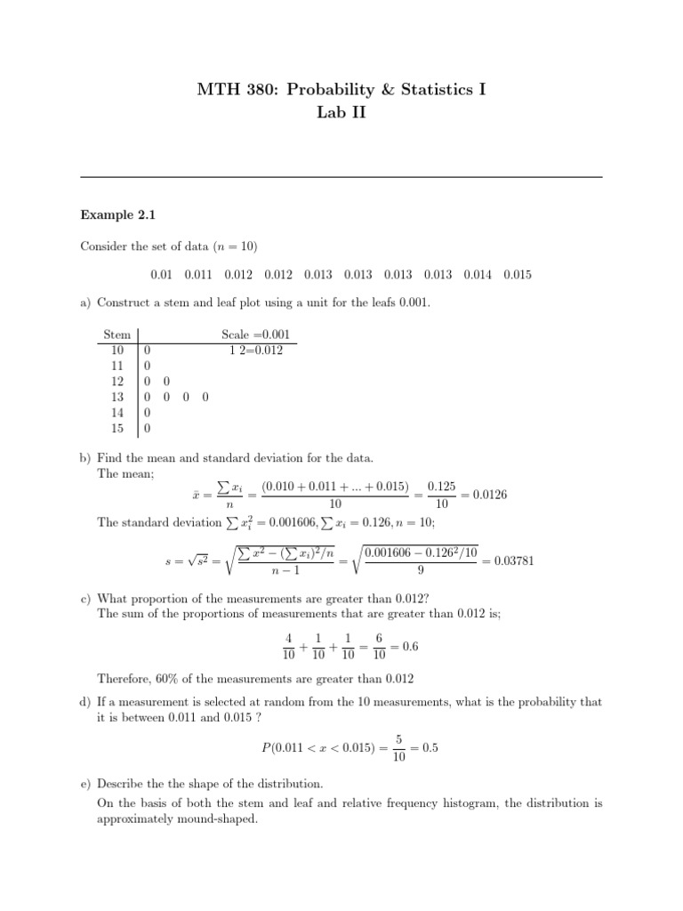 Lab 2-Sol F22 | PDF | Probability And Statistics | Metrology