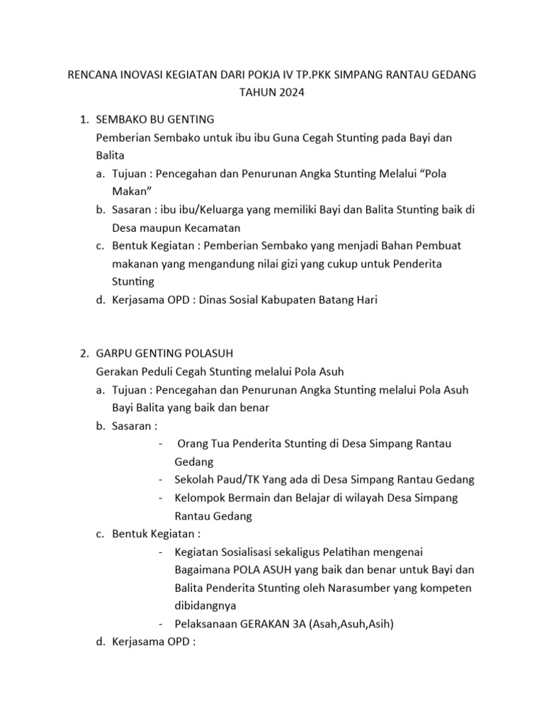 Laporan Inovasi Pokja Iv | PDF