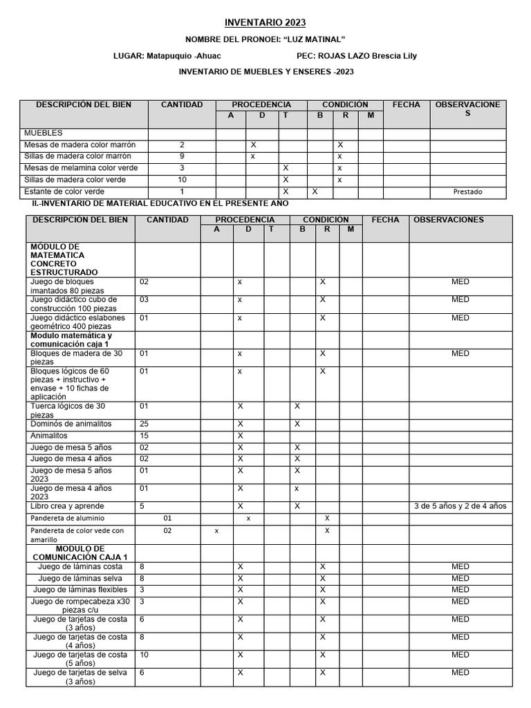INVENTARIO 2023 | PDF