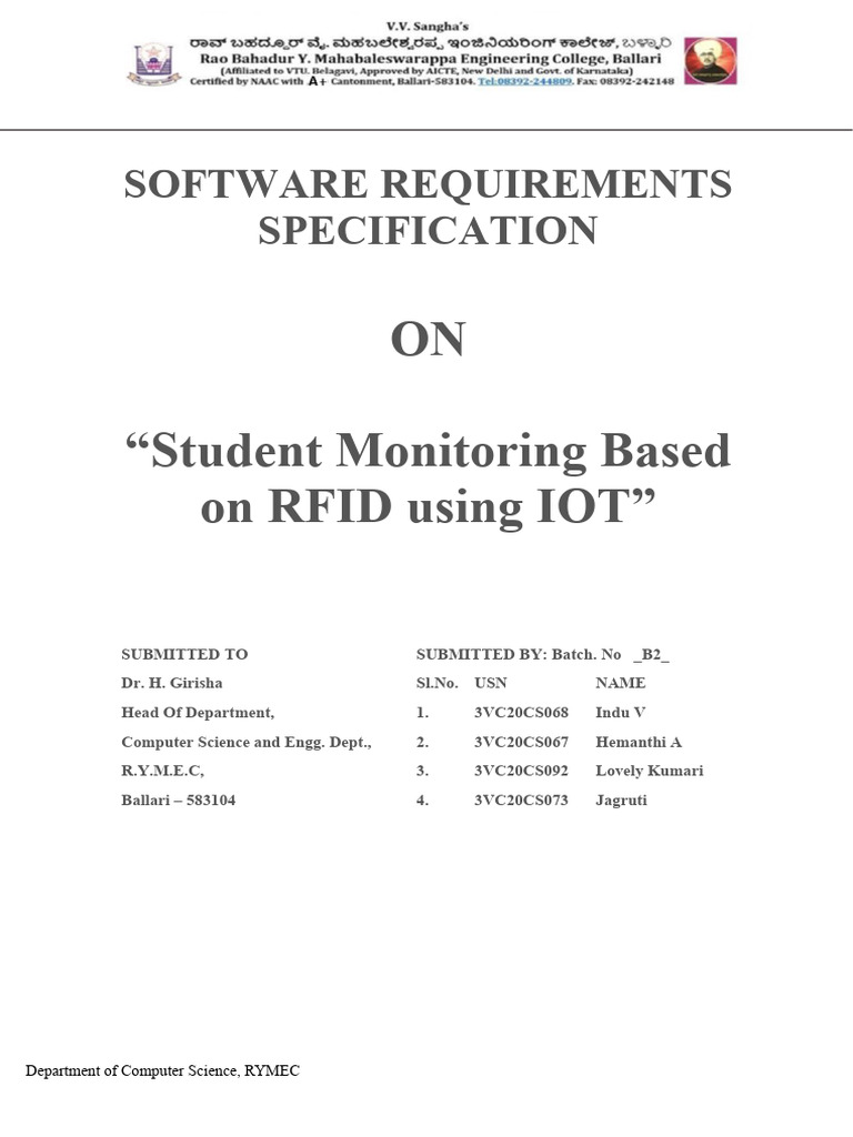 Software Requirements Specification Rfid | PDF | Radio Frequency ...