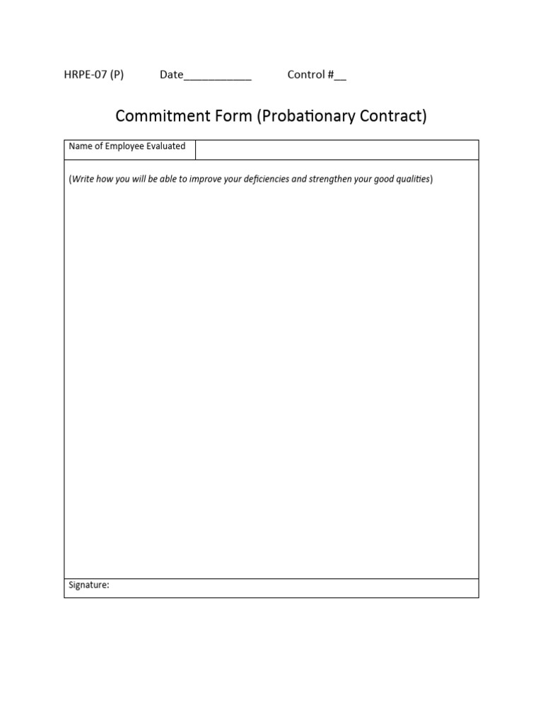Probationary Contract Commitment Form | PDF