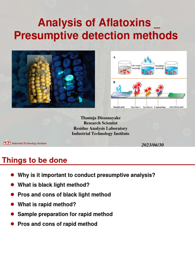 Aflatoxin Analysis - Presumptive Detection Methods - TD | PDF ...