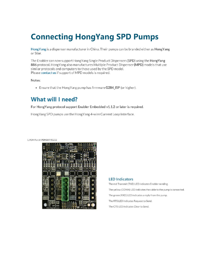 Hong Yang Pump ITL Connection | PDF