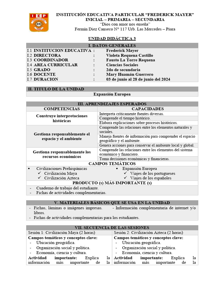 U3 - 2do-Expansión Europea | PDF | Cristobal colon