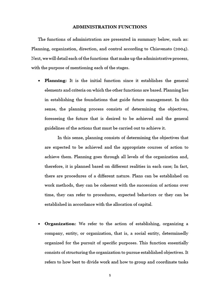 Overview of Administrative Functions | PDF | Cognition | Business