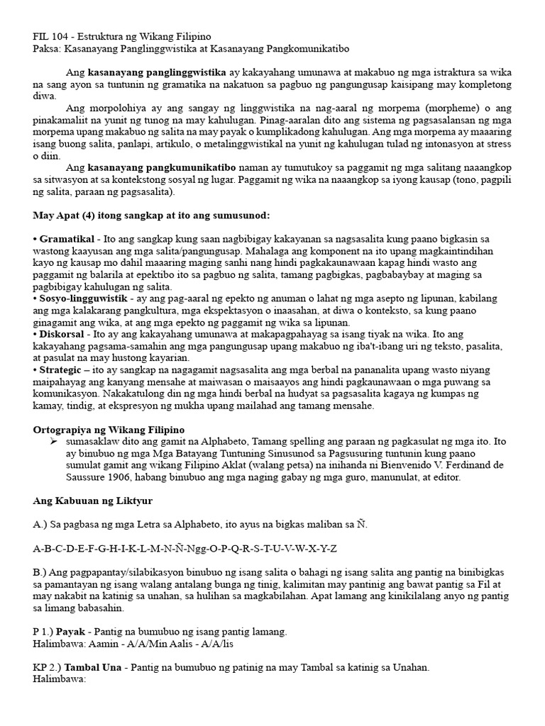 Fil 104 - L4 | PDF