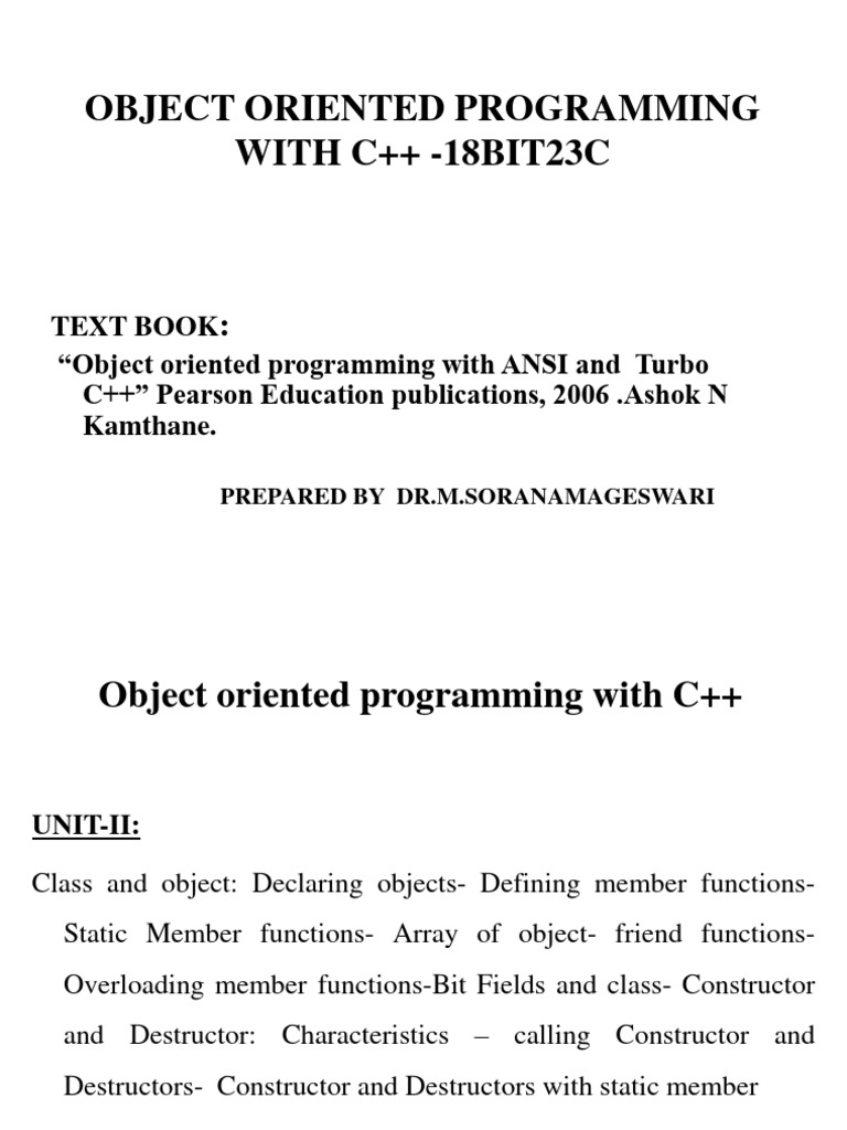 UNIT2 | PDF | Method (Computer Programming) | C++