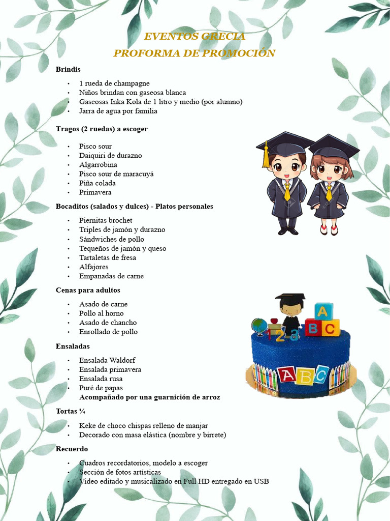 Proforma de Promocion | PDF