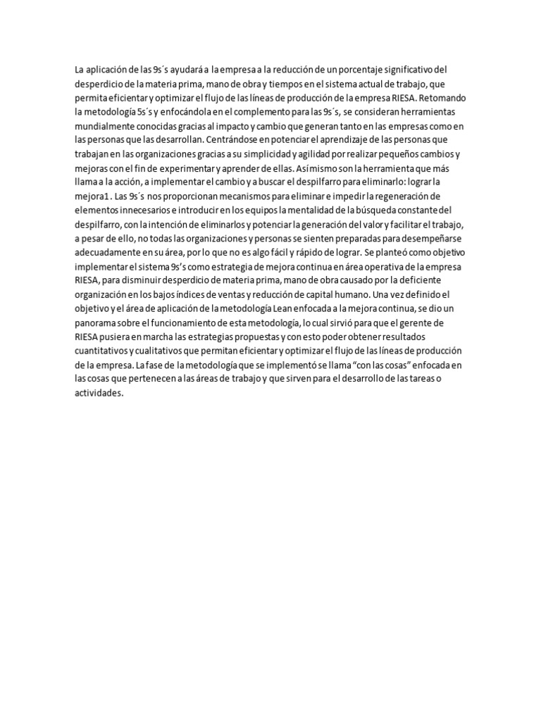 La Aplicación de Las 9s | PDF | Lean Manufacturing