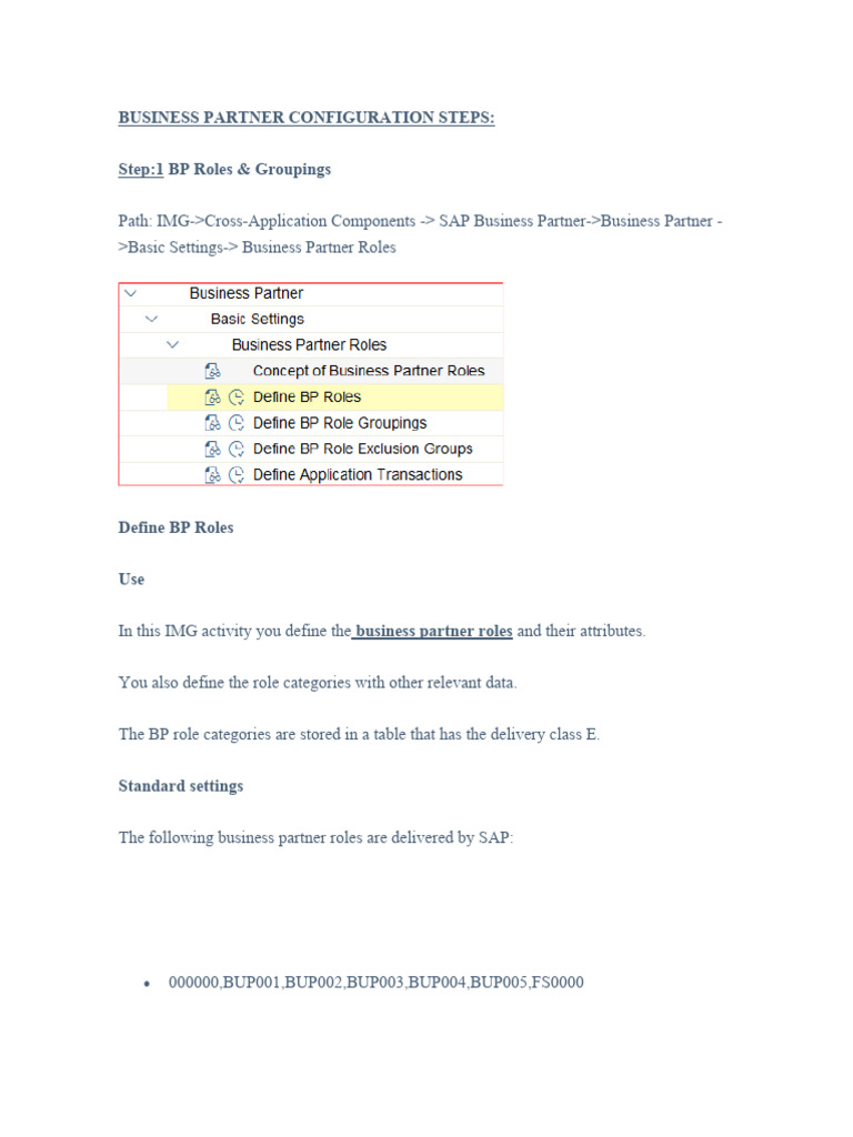 Business Partner Configuration Steps | PDF | Computer Programming | Computer Engineering