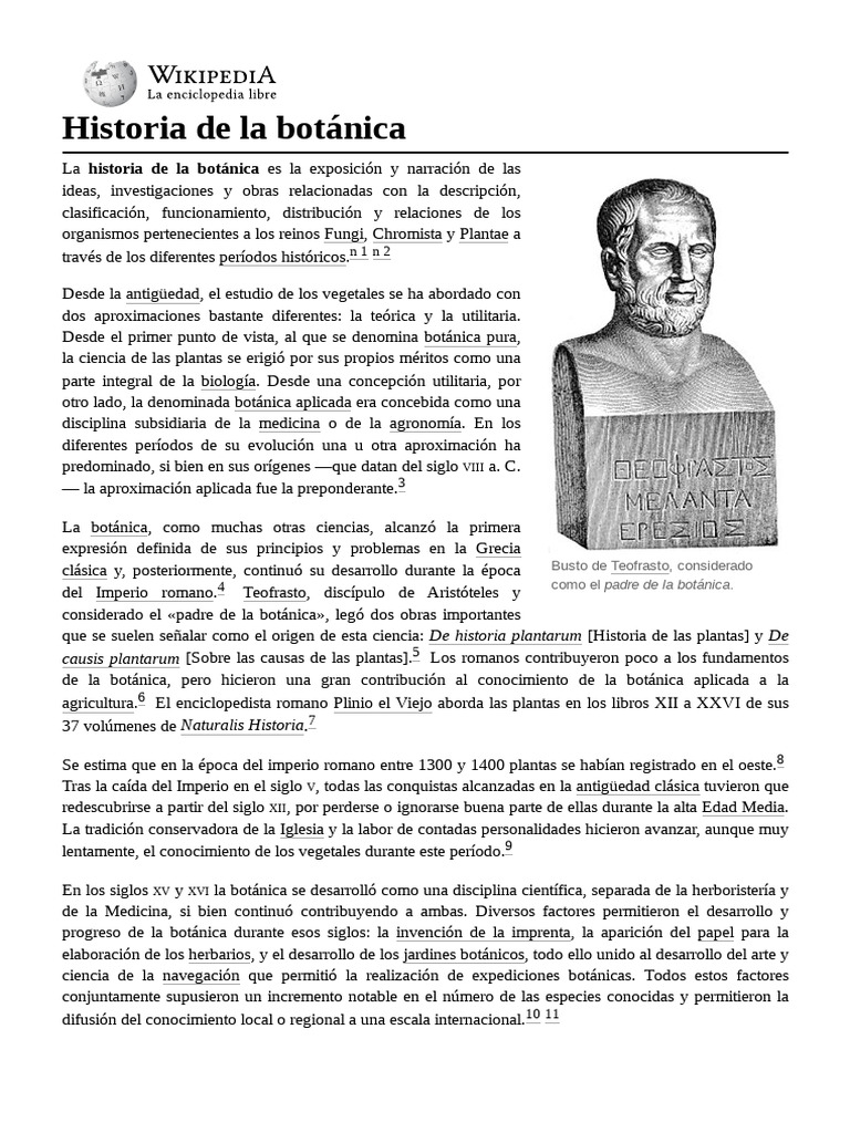 Historia de La Botánica | PDF | Botánica | Plantas