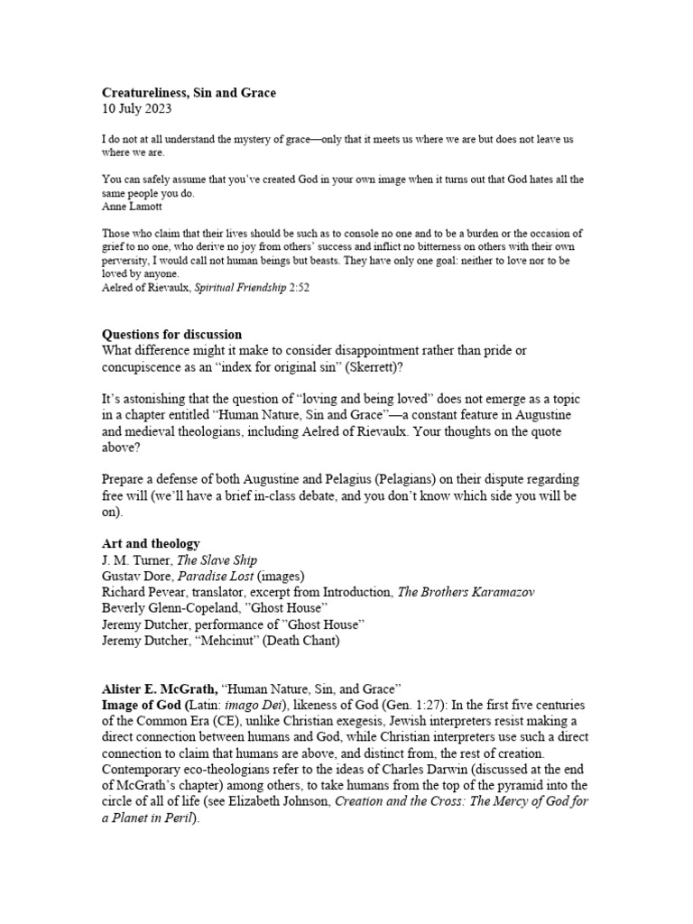 Understanding Grace and Original Sin | PDF | Justification (Theology ...