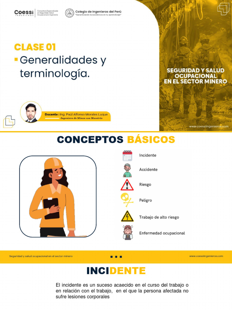 Clase 01 - Seguridad y Salud Ocupacional en Minería | PDF | Seguridad y salud ocupacional