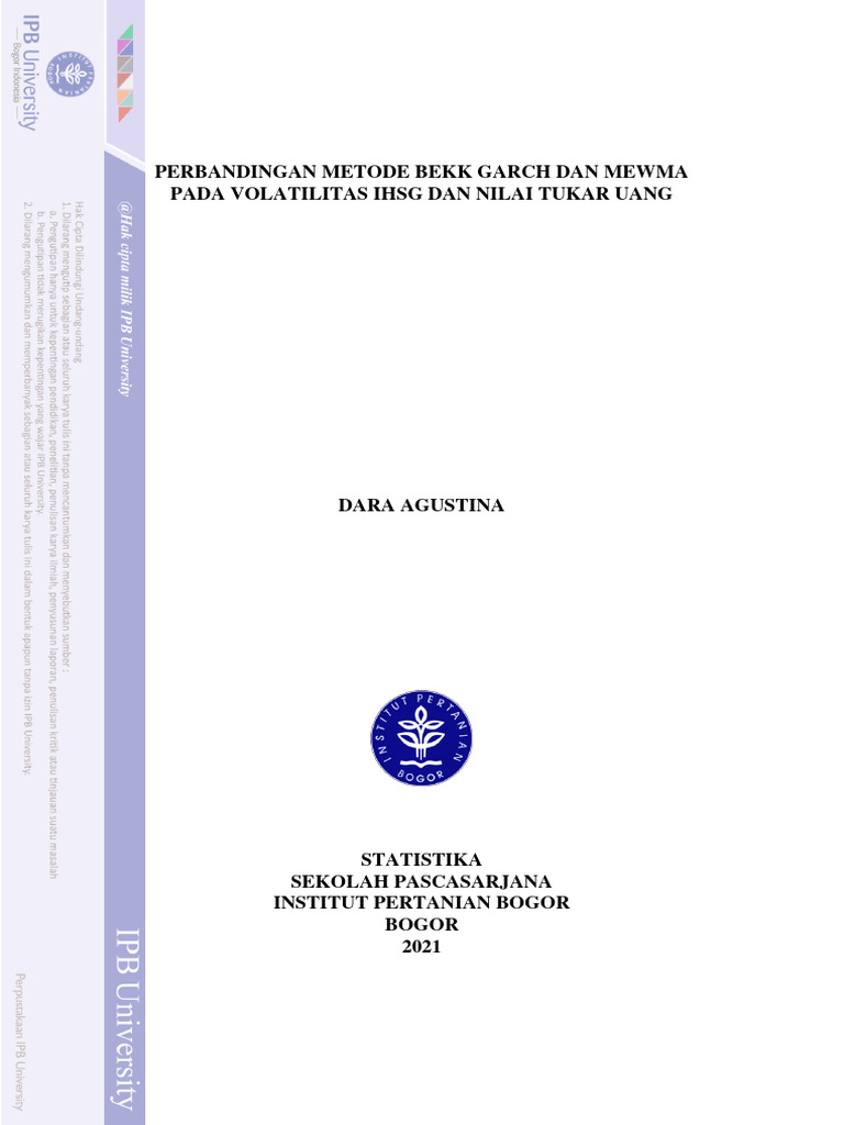 Perbandingan Metode Bekk Garch Dan Mewma | PDF | Komputer
