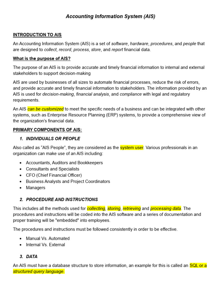 AIS Midterm | PDF | Databases | Enterprise Resource Planning