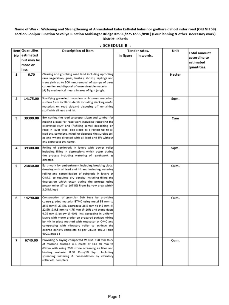 Schedule B | PDF | Epoxy | Road