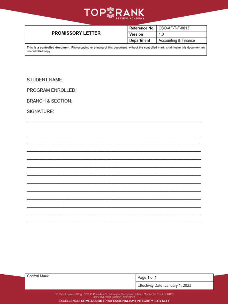 Cso Af T F 0013 Promi Letter 2 | PDF