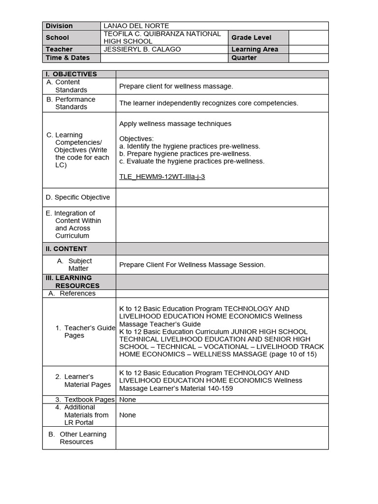 Wellness Massage Prep Guide | PDF | Curriculum | Hygiene