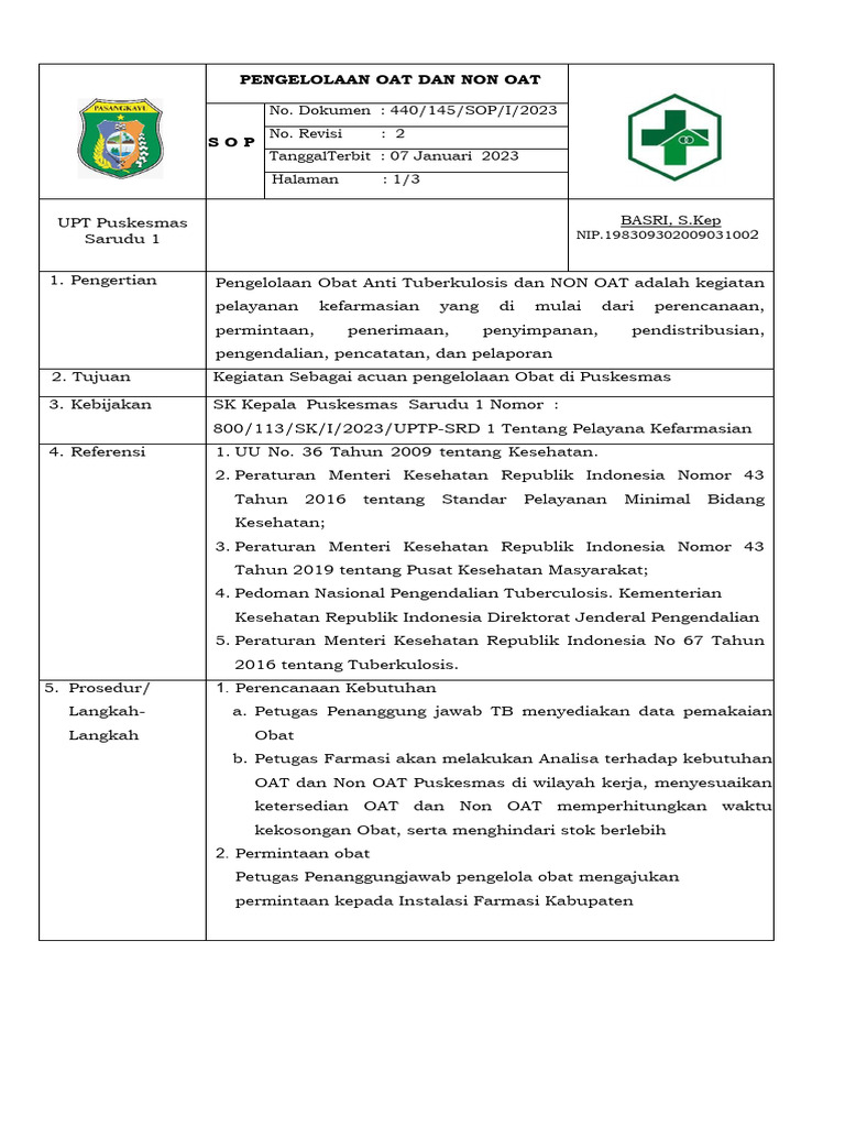 Pengelolaan Obat Anti Tuberkulosis di Puskesmas | PDF | Pengembangan ...