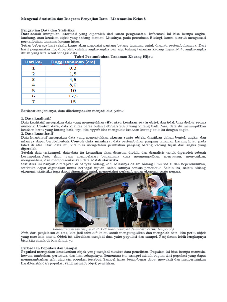 Mengenal Statistika Dan Diagram Penyajian Data | PDF