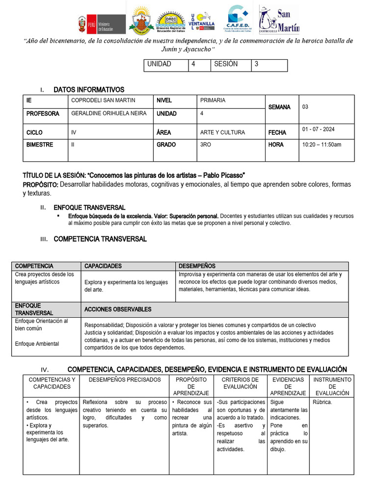 Sesion de aprendizaje 3ro primaria COPRODELI(1) (Autoguardado) | Descargar gratis PDF ...