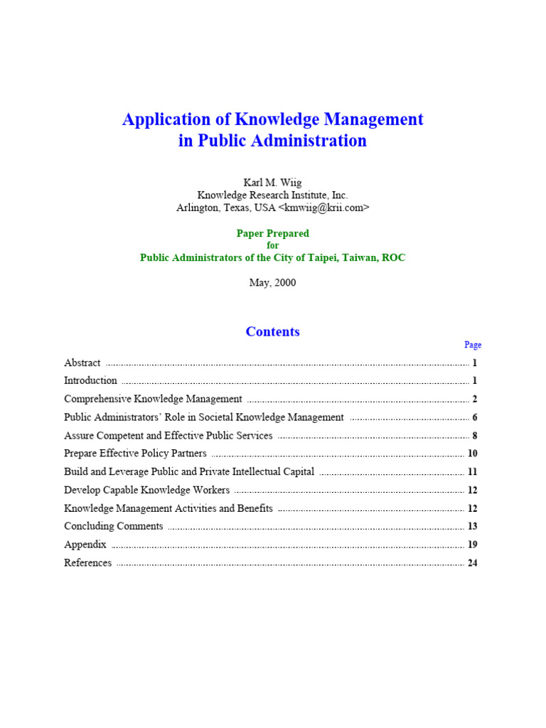 Application of Knowledge Management in P | PDF | Knowledge Management ...
