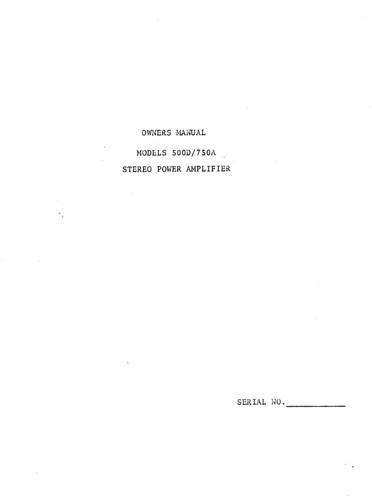 BGW 500d 750a | PDF