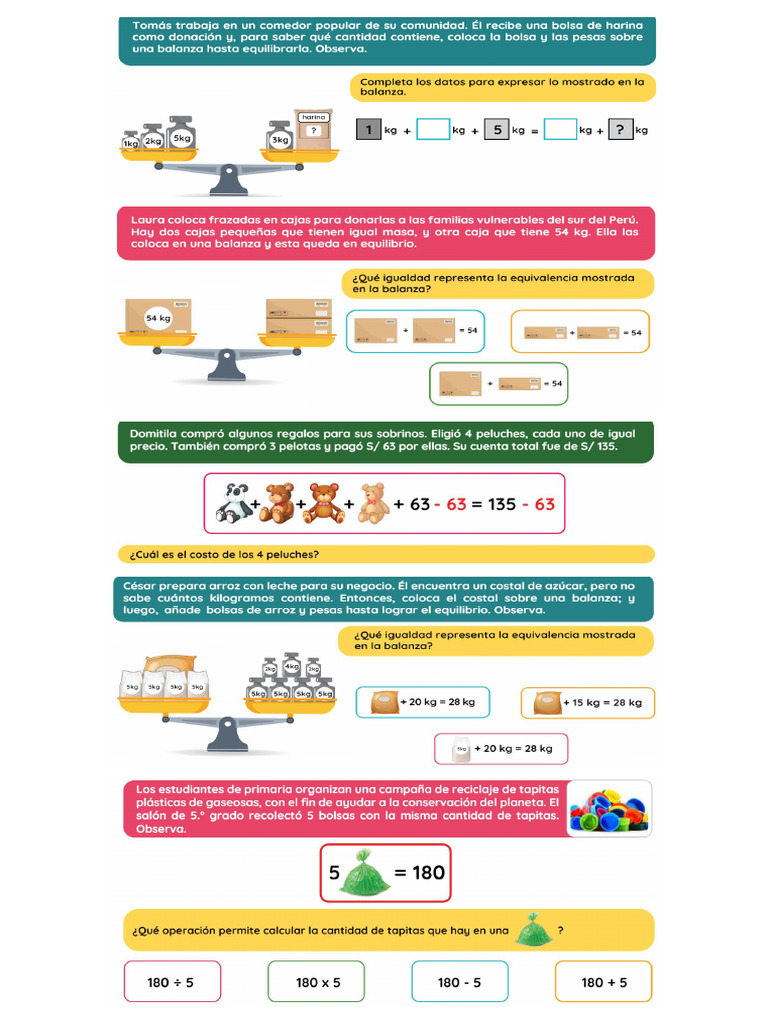 Conecta Ideas Ficha Equivalencias | PDF