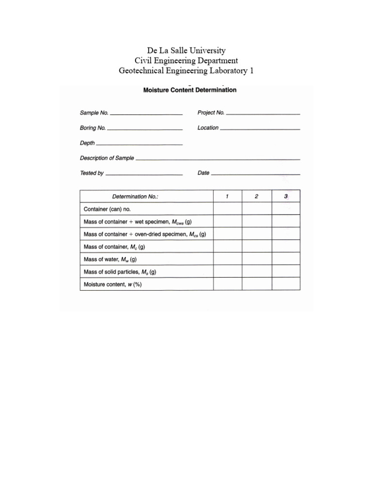 Moisture Content Data Sheet | PDF
