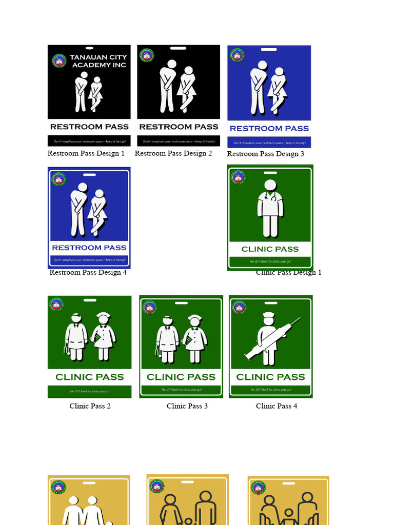 Restroom Pass Design 1 Restroom Pass Design 2 | PDF | Wellness