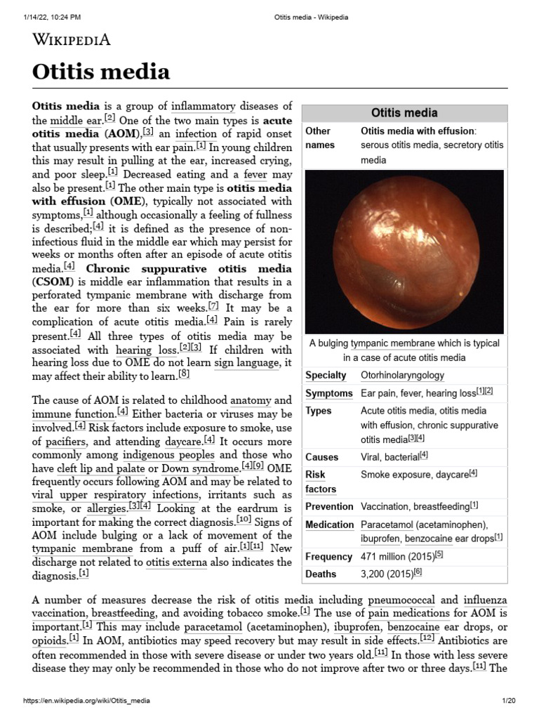 Understanding Otitis Media Types and Symptoms | PDF | Otology | Medical ...