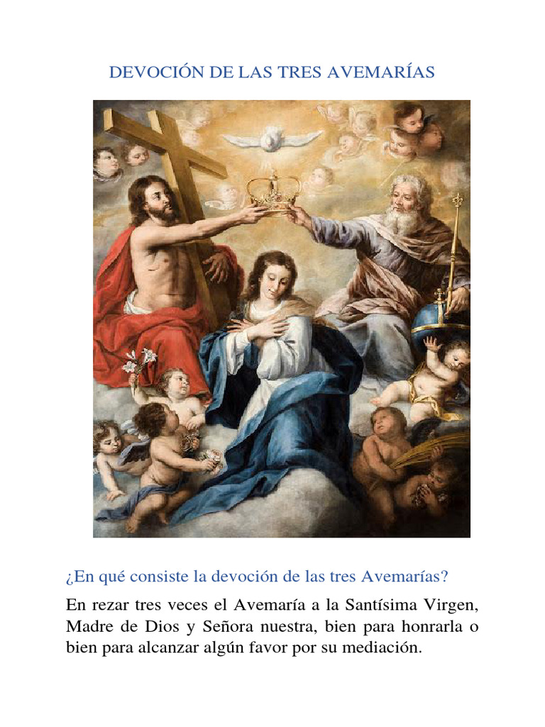 Devoción de Las Tres Avemarías | PDF | María, madre de Jesús | Pecado