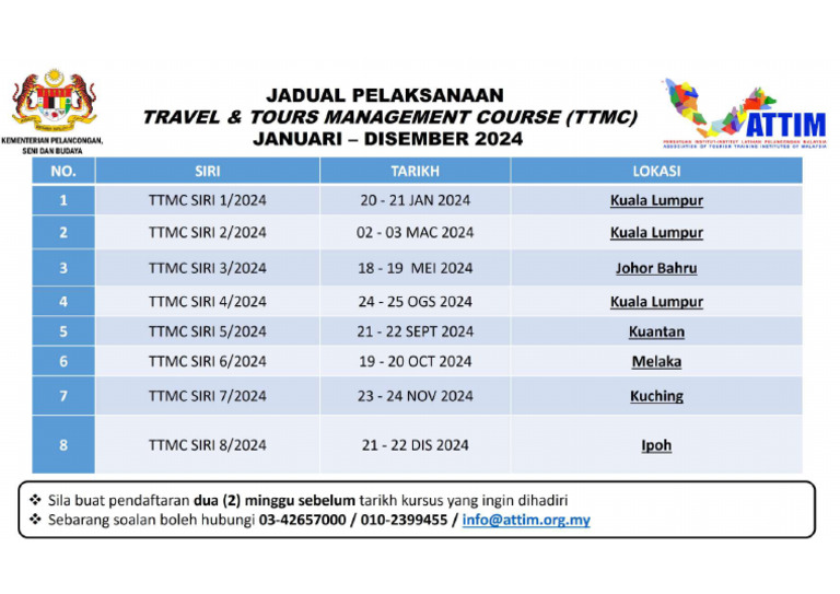 Jadual TTMC 2024 | PDF