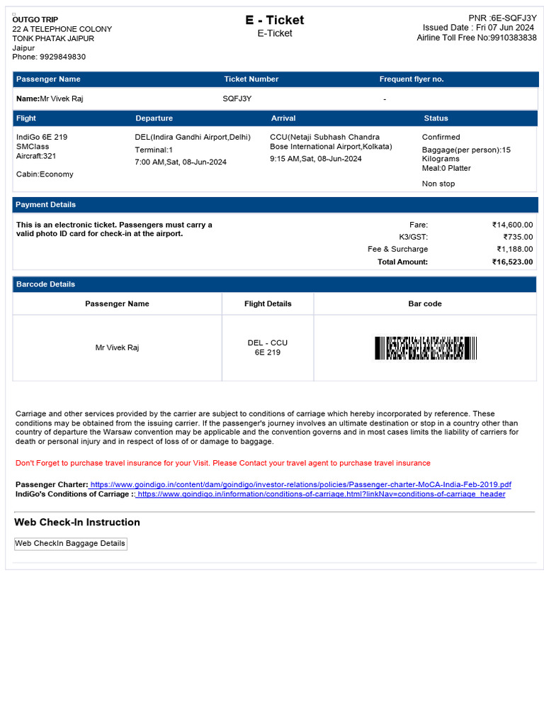 MR Vivek Del Ccu | PDF | Aviation | Airlines