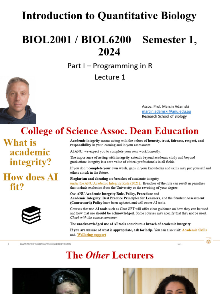 BIOL2001: Intro to R Programming | PDF | Command Line Interface | Variable (Computer Science)