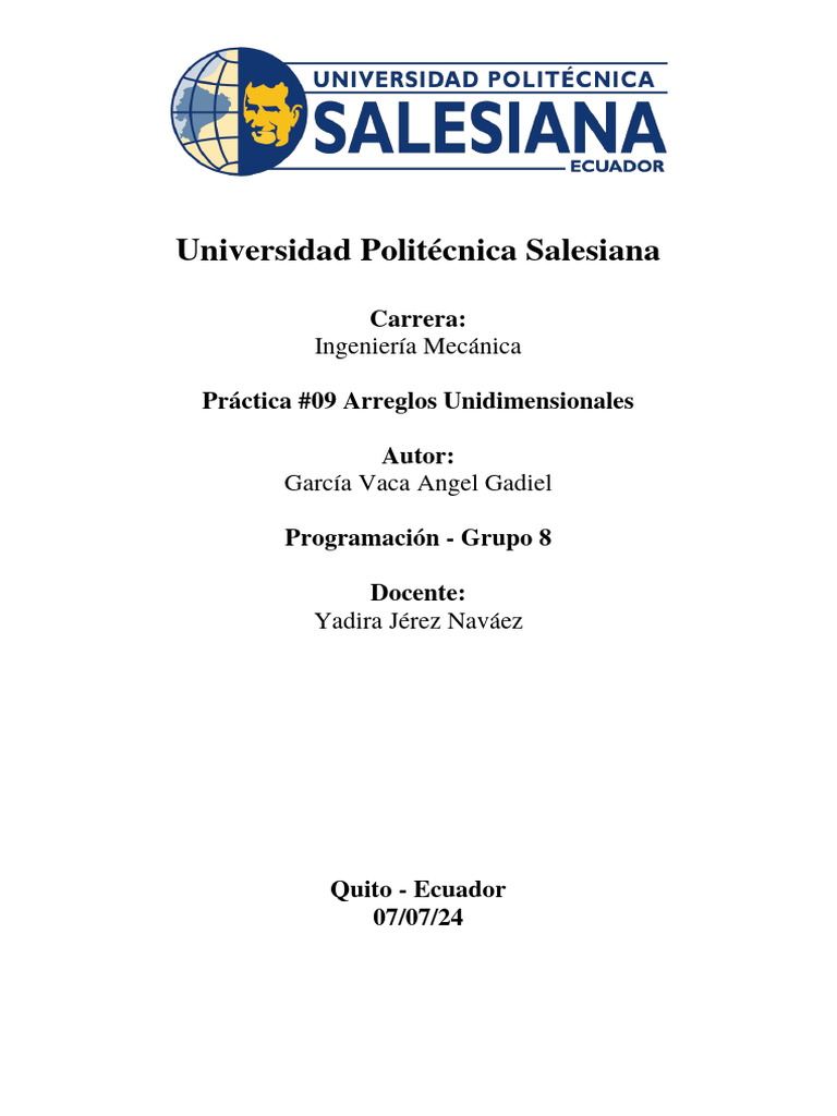 Práctica 9 Arreglos Unidimensionales - Garcia Vaca | PDF | Python (lenguaje de programación ...