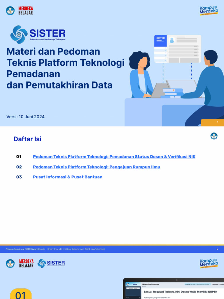 (10 Jun - DOSEN) Materi Platform Teknologi - Pemadanan & Pemutakhiran Data | PDF