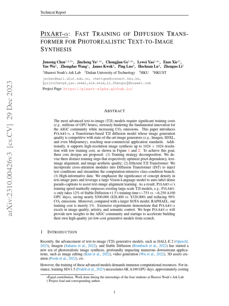2023 Pixart Alpha Chen Et Al Pdf