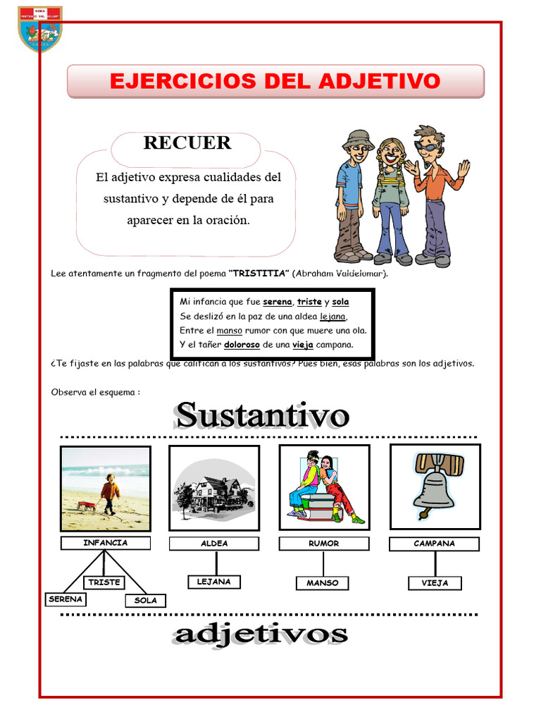 Ejercicios-del-Adjetivo | Descargar gratis PDF | Adjetivo | Lingüística