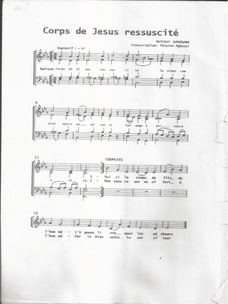 Corps de Jesus Ressuscite-1 | PDF