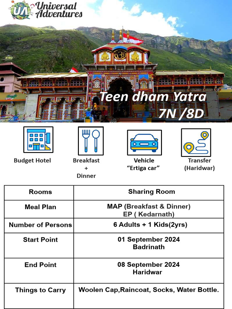 Teen Dham Yatra 7n 8d B H A R T I Pdf